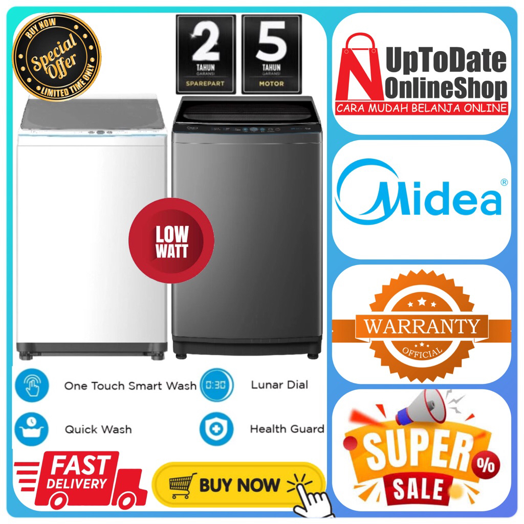 Jual MESIN CUCI MIDEA MA100W75 MA-100W75 MA 100W75 1 TABUNG 7.5KG SUPER ...