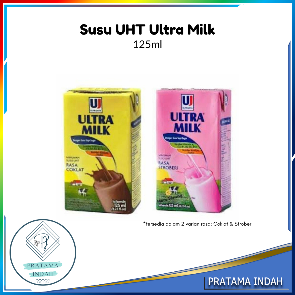 Jual SUSU ULTRA MILK UHT STERIL KECIL 125ML-HARGA 1 PCS (GROSIR ...
