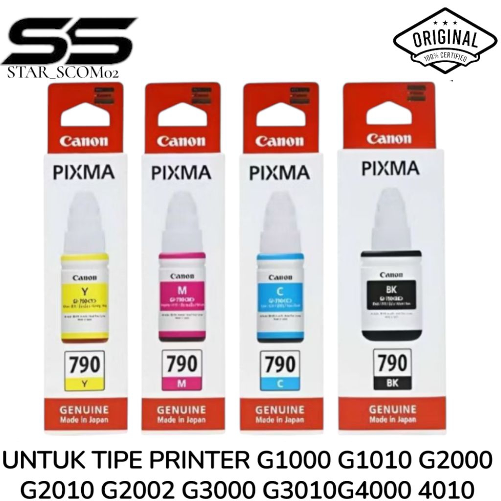 Jual TINTA CANON GI-790 ORIGINAL UNTUK PRINTER G2020 G1000 G2000 G3000 ...