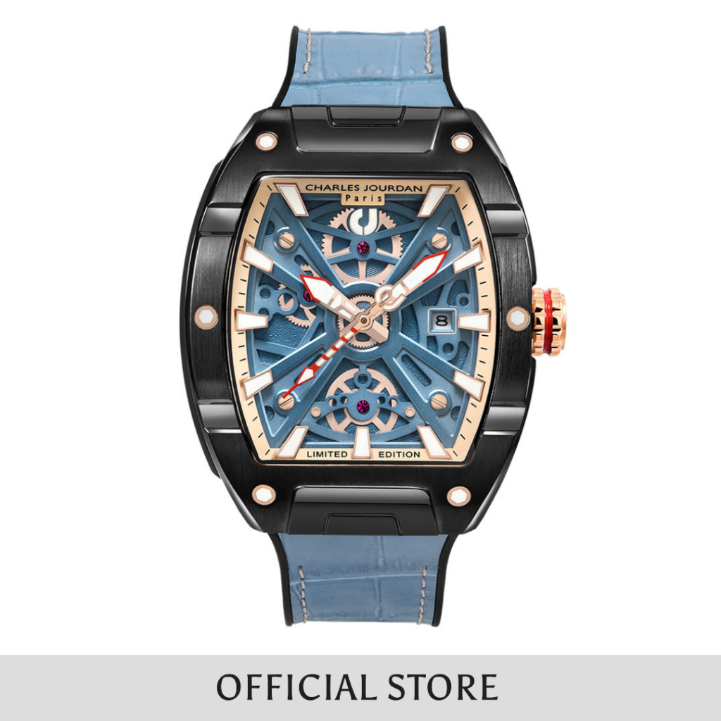 Jual Jam Tangan Pria Charles Jourdan Ultra Aquamarine Blue Dial Silikon ...