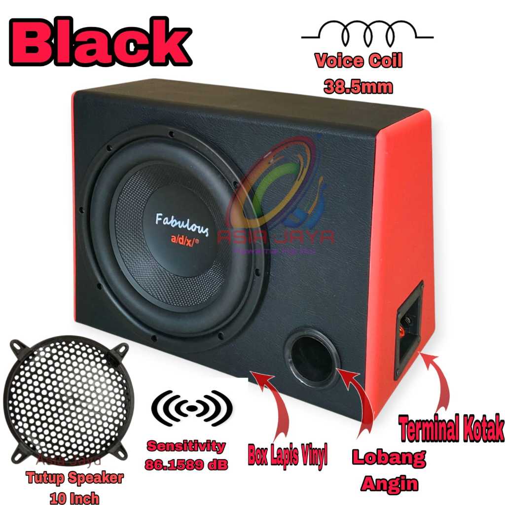Jual Paket Combo Subwoofer ADX Fabulous 10 inch Double Coil +Terminal Kotak + Corong Angin ...