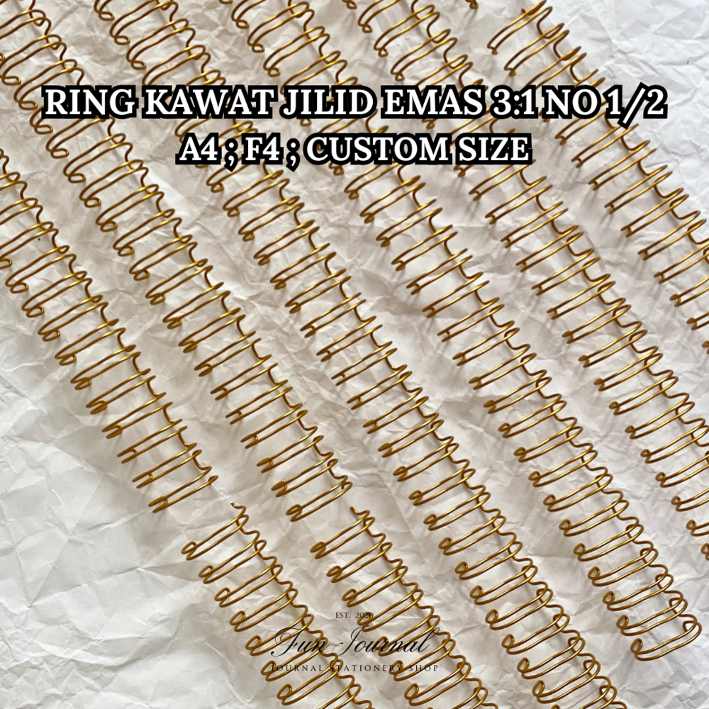 Jual RING KAWAT SPIRAL EMAS GOLD JILID SPIRAL BINDING 3:1 A4 F4 CUSTOM ...