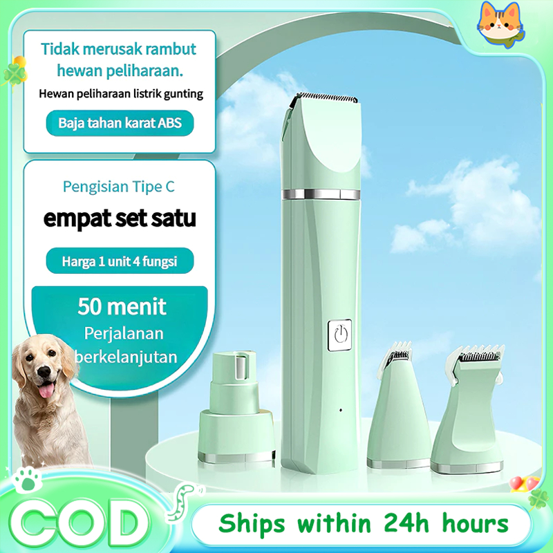 Jual 4 in 1 Pet Clipper Alat Cukur Bulu Kucing Anjing Cukur Bulu Kucing ...