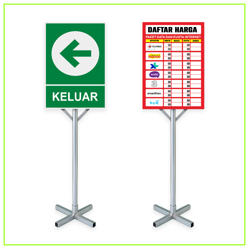 Jual Fullset Stand Tiang Besi Rambu / Papan Informasi Custom | Shopee ...