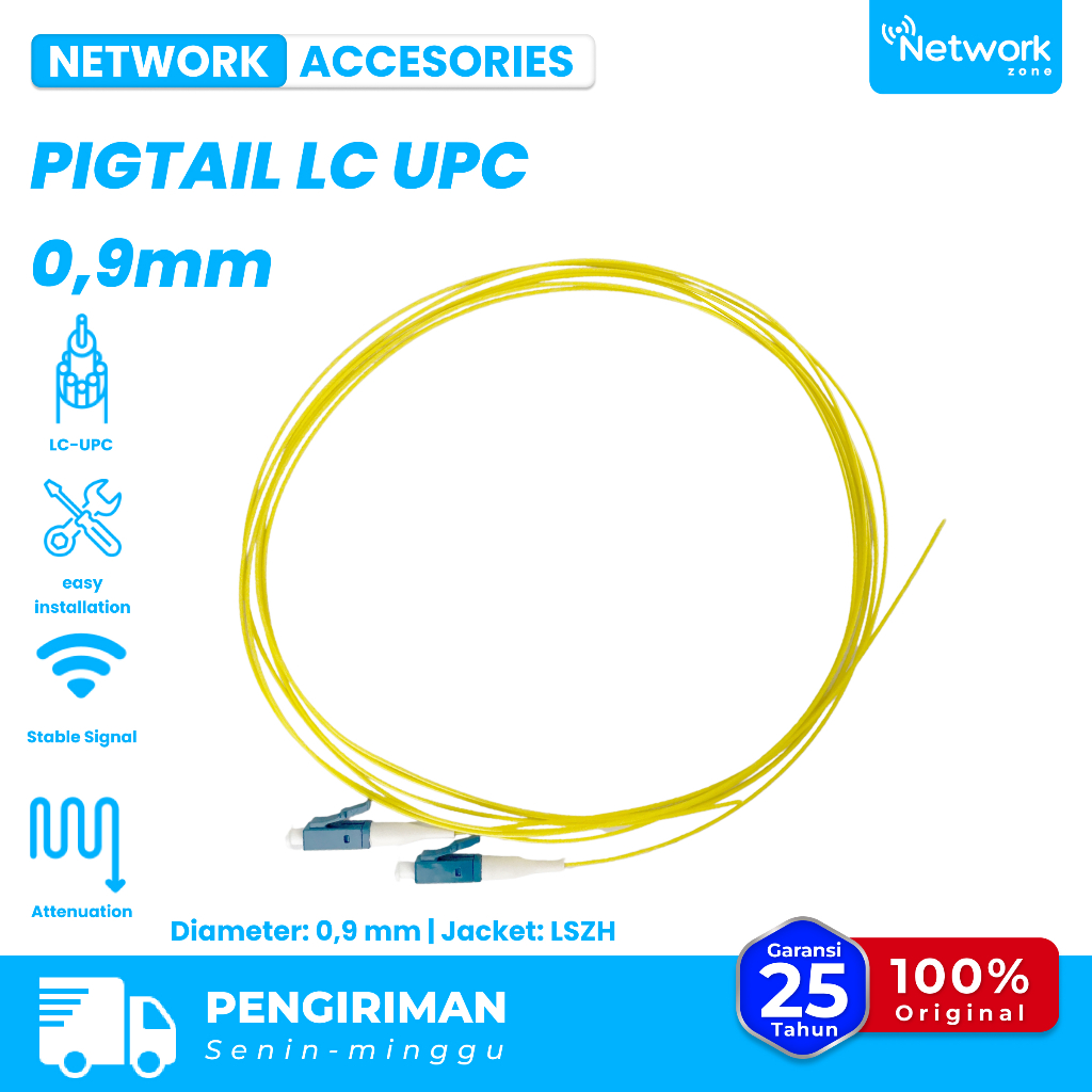 Jual Pigtail LC UPC 0.9mm Single Mode Fiber Optic LSZH | Shopee Indonesia