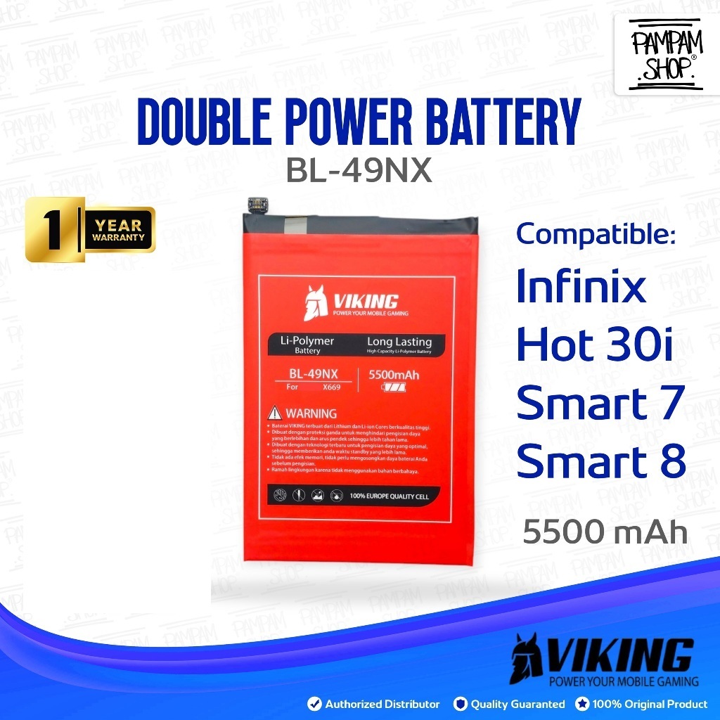 Jual VIKING Baterai BL-49NX Infinix Hot 30i X669C / Smart 7 X6515 ...