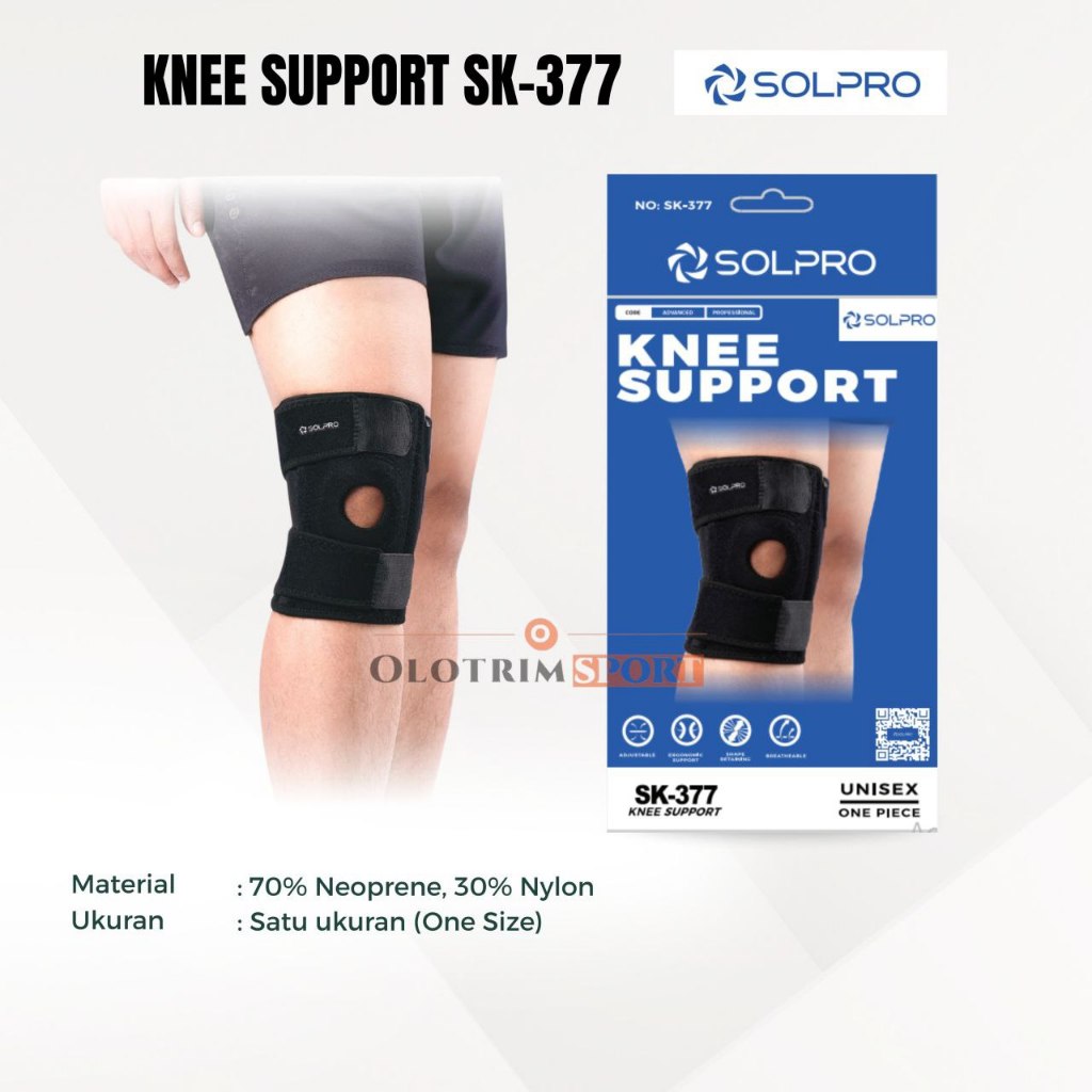 Jual Knee Support SOLPRO SK - 377 Pelindung Engkel Lutut Deker dengan Double Velcro Original ...