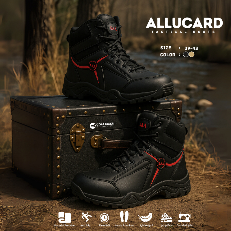 Jual Sepatu Safety Pria Ujung Besi Safety Boots Tactical Militer 6INC ...