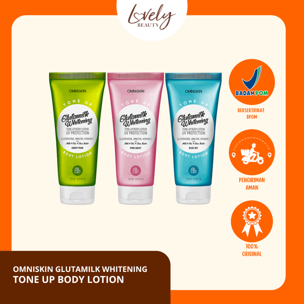 Jual LOVELY | OMNISKIN - Glutamilk Whitening Tone Up Body Lotion 125ml ...