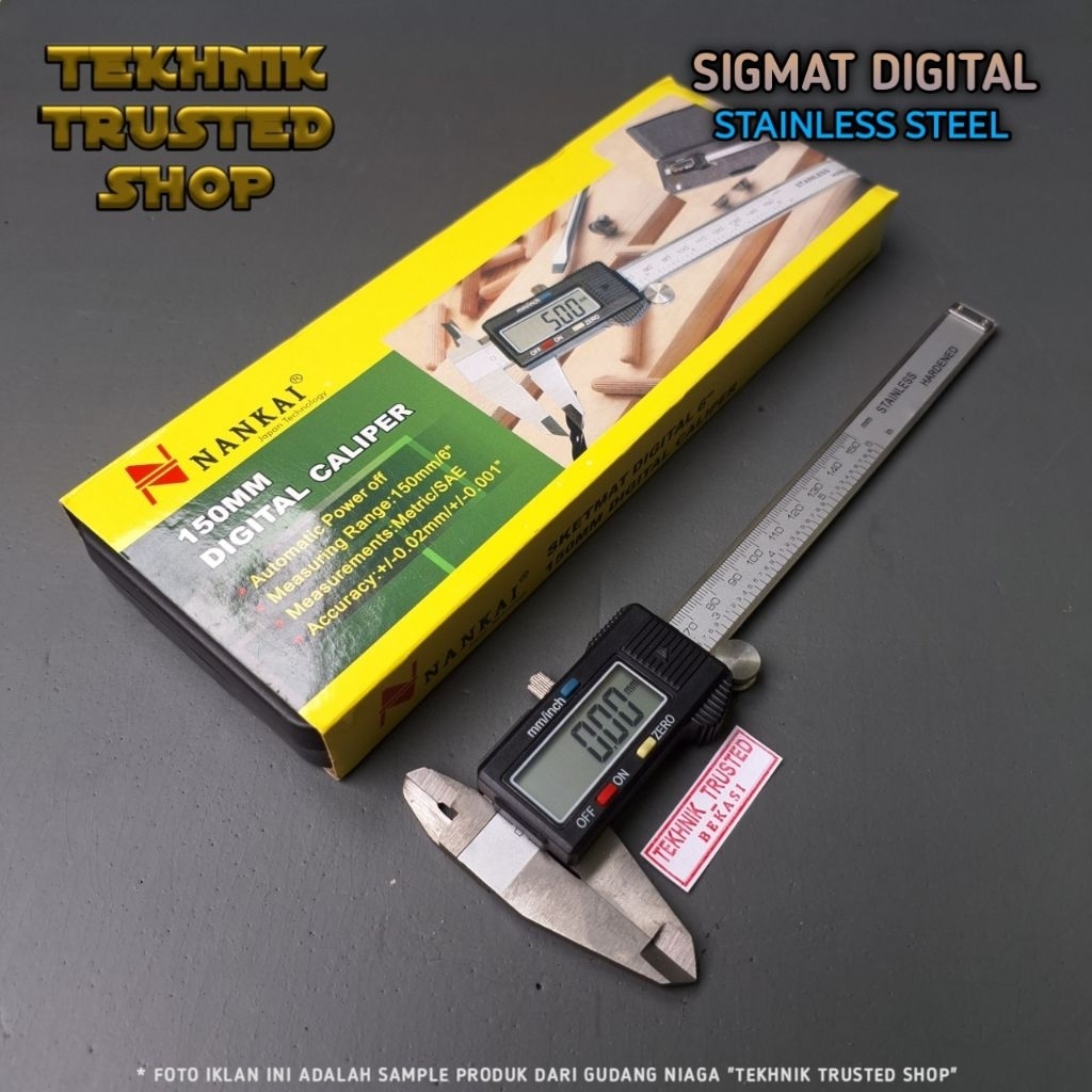 Jual Sigmat digital caliper 6" 150mm alat ukur jangka sorong stainless steel | Shopee Indonesia