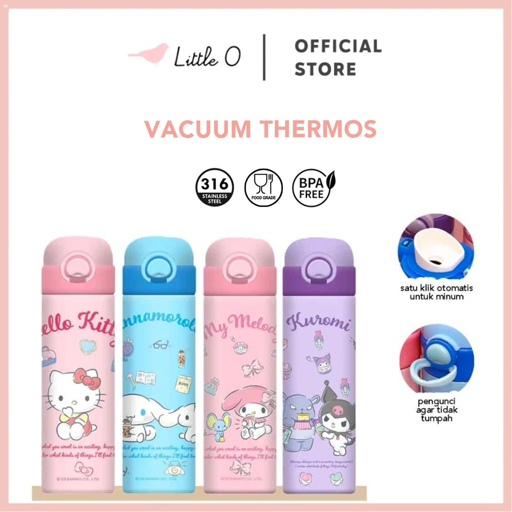Jual LITTLE O Botol Minum Stainless SUS 316 Karakter Sanrio 500ML Thermos Vacuum Tumbler Anak ...