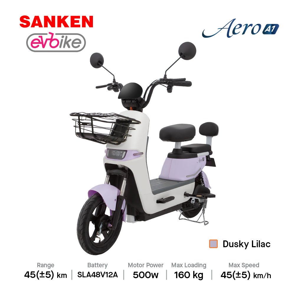 Jual Sanken Sepeda Listrik Ev Bike Aero-A1 Electric E Bike 500 Watt Dusky Lilac No Box | Shopee ...