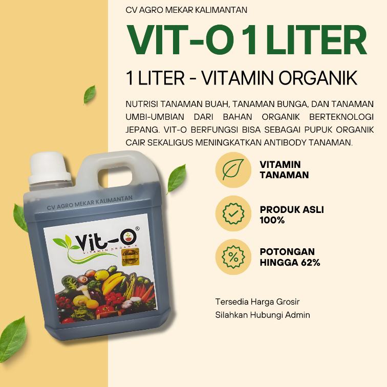 Jual Vit-O Vitamin Tanaman Super 1 Liter Pupuk Organik Original ...
