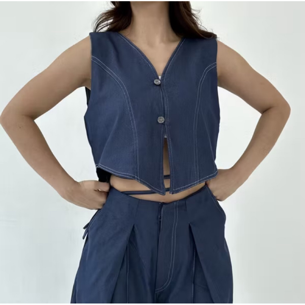 Jual JO VEST - Vest Rompi Wanita Atasan Top Murah Halter Neck Tank Top ...