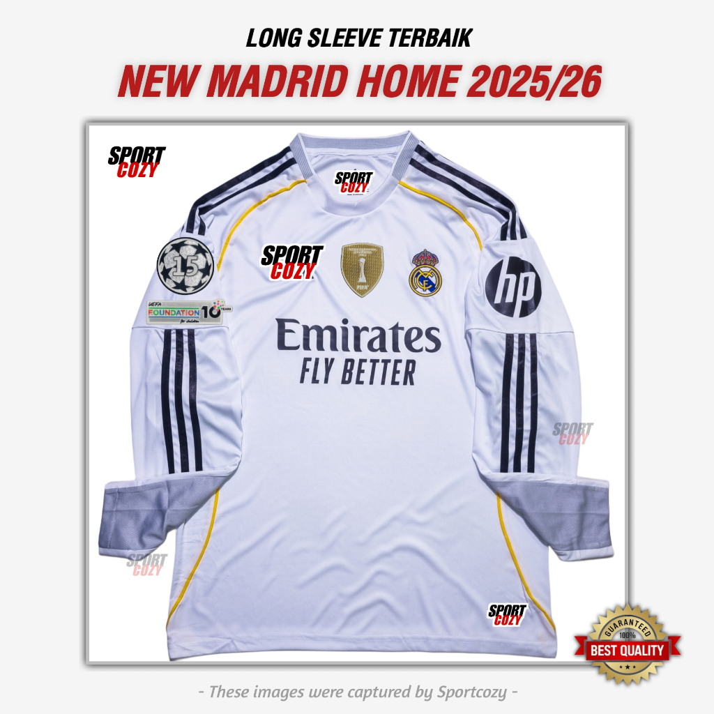 Jual LONG SLEEVE BEST QUALITY JERSEY RM FC HOME NEW SEASON 2025/2026 ...