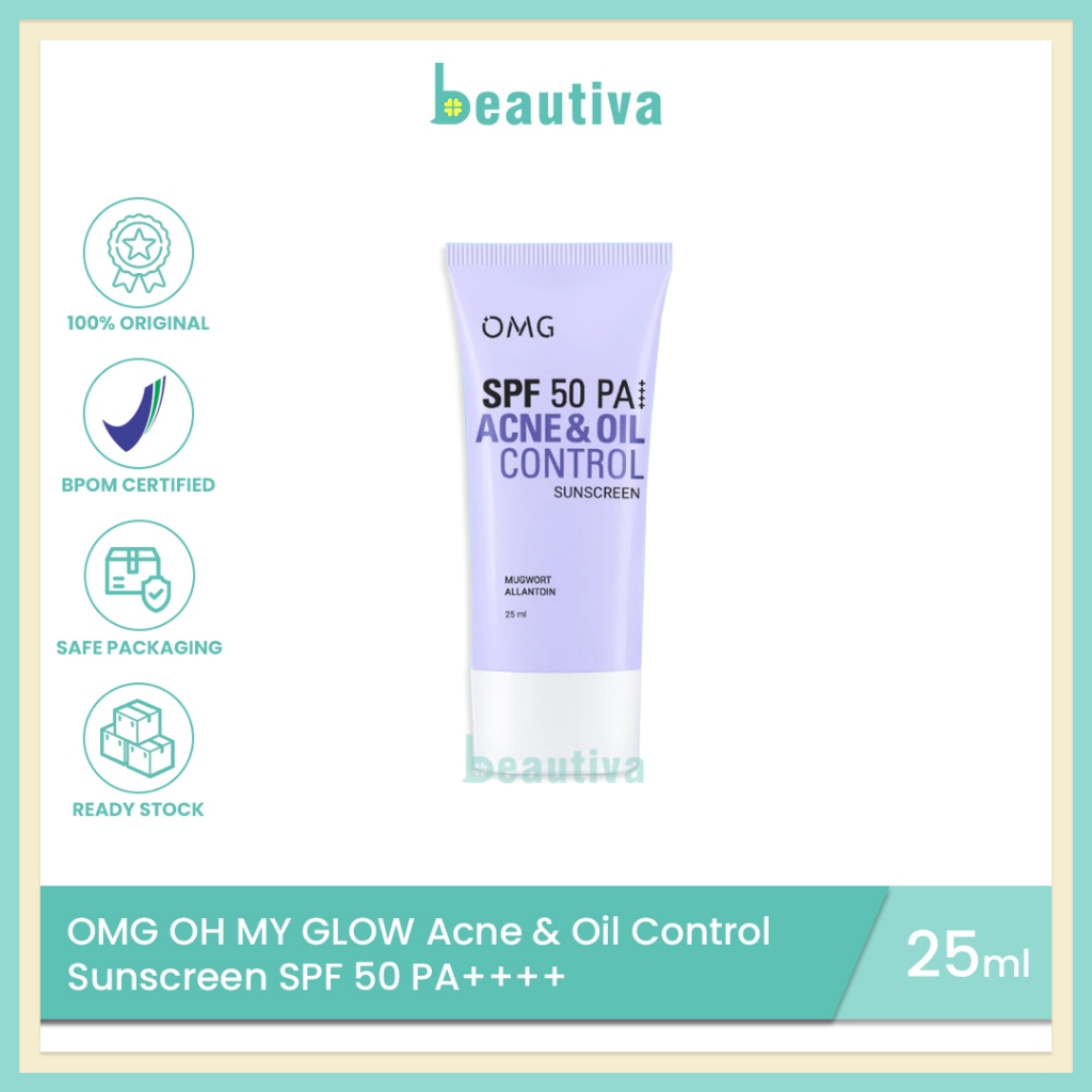 Jual OMG OH MY GLOW Acne & Oil Control UV Barrier Sunscreen SPF50 PA ...