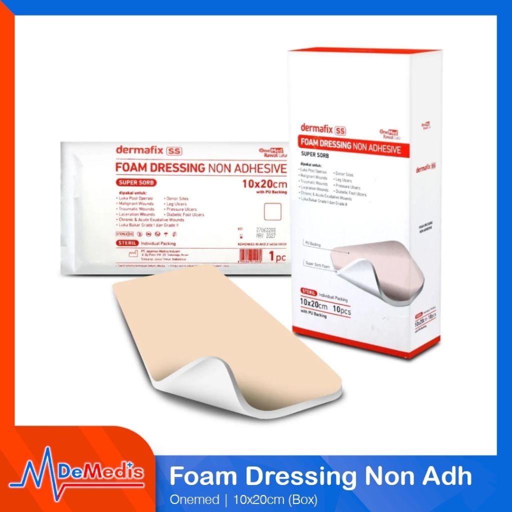 Jual Dermafix SS Foam Dressing Non Adhesive 10x20cm ONEMED Busa ...