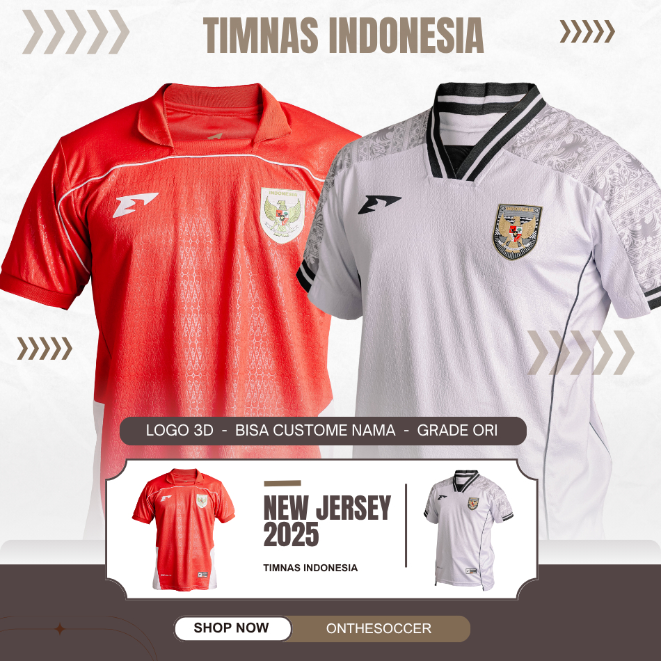Jual Baju Kaos Bola Jersey Timnas Home Merah Motif Monokrom Embos 2025 ...