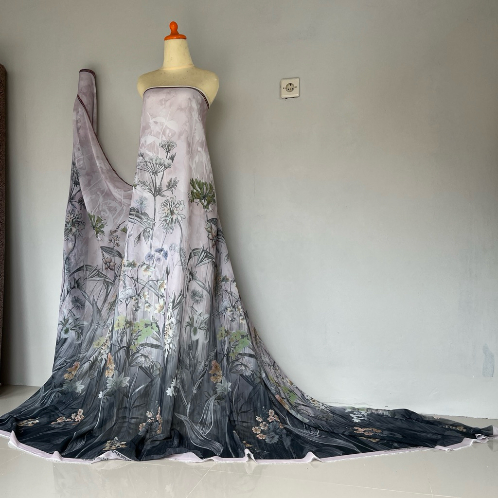 Jual Kain Sifon Silk Motif Print | Bahan Chiffon Corak | Shopee Indonesia