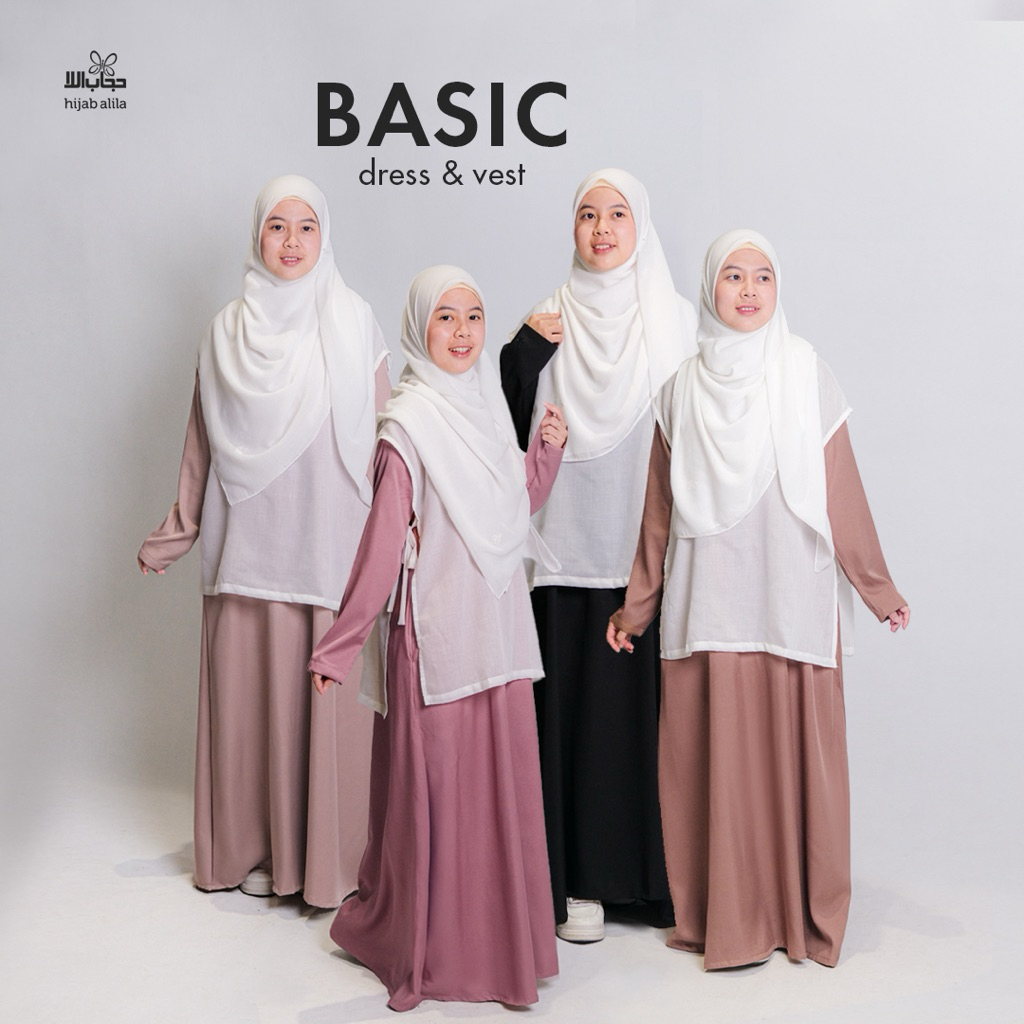 Jual Basic Dress with Vest | by Hijab Alila | Shopee Indonesia