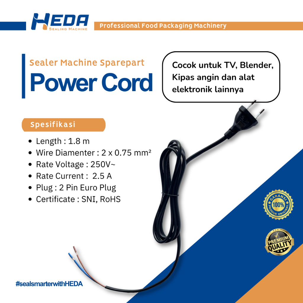 Jual Kabel power AC 220V SNI Premium - KABEL BUNTUNG Kabel power AC ...
