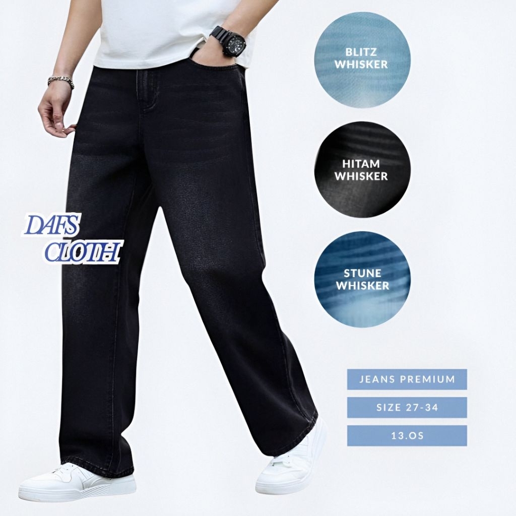 Jual DAFS CLOTH - Celana Baggy Jeans Pria Gaya Skena – Gombrong Hitam ...