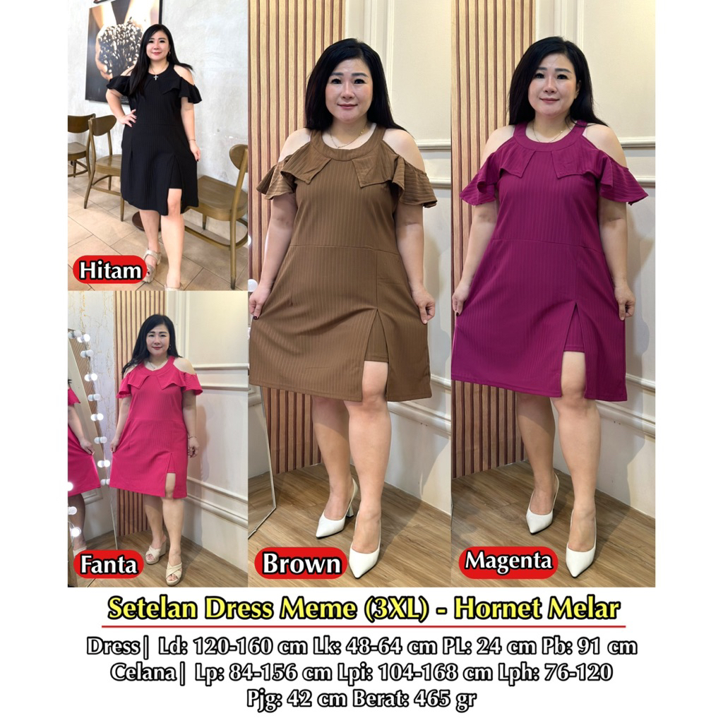 Jual FINA BIGSIZE - (SETELAN DRESS MEME) DRESS WANITA KEKINIAN JUMBO ...