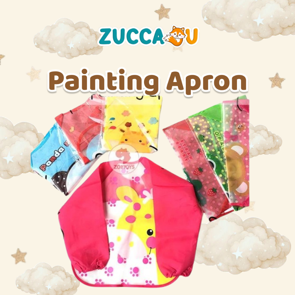 Jual Zuccaqu Painting Apron | Peralatan Melukis 2in1 untuk Baby Bib ...