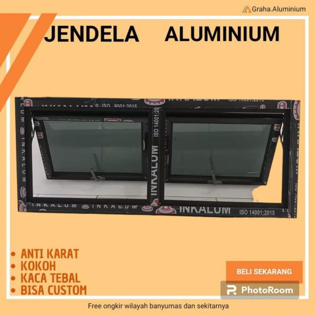 Jual jendela almunium bovenli gandeng 2, 40x85, T40xL120, 30x120 ...