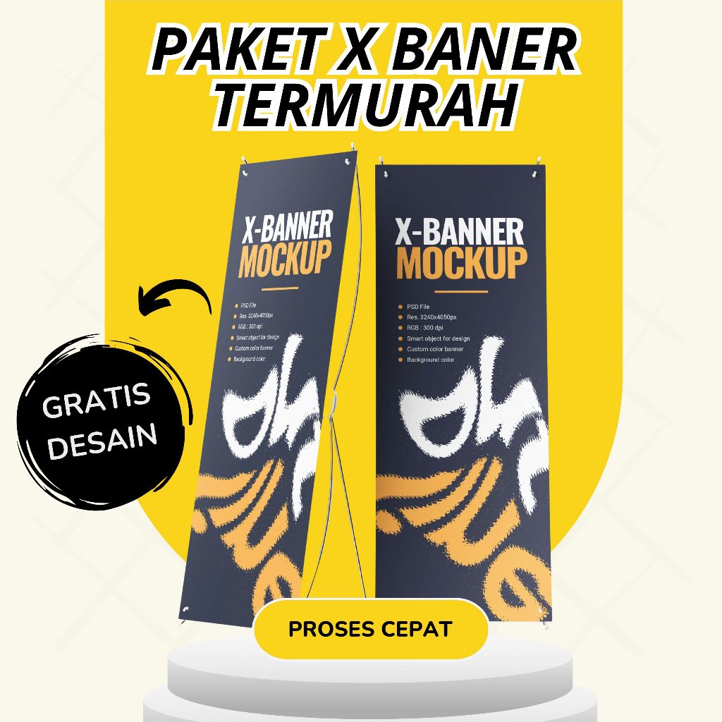 Jual Cetak standing/Spanduk X BANNER Murah Ukuran 60x160 cm ( Sudah ...