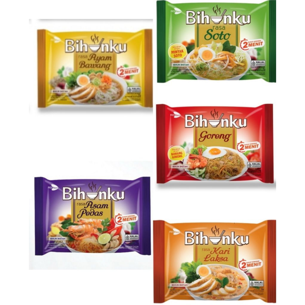 Jual BIHUNKU RASA SOTO KARI LAKSA ASAM PEDAS MIE GORENG AYAM BAWANG ...