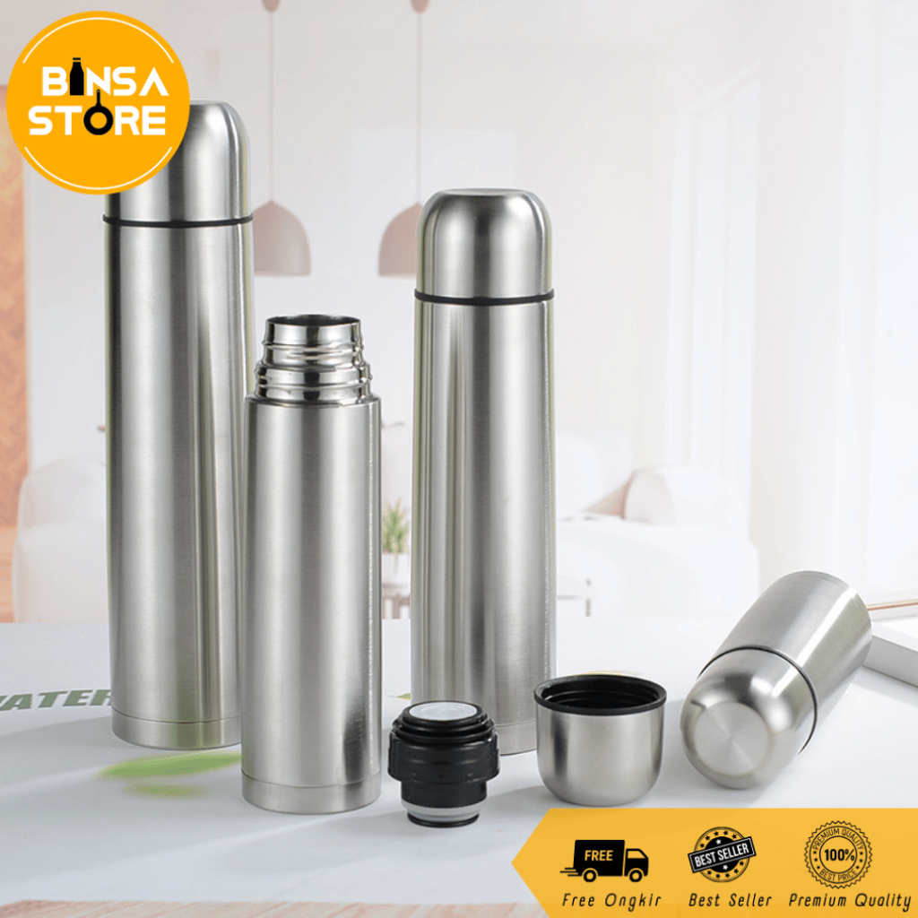 Jual Termos Air Panas Stainless Steel Thermos Anti Tumpah 350 500ml 750ml 1 Liter FREE TAS BINSA ...