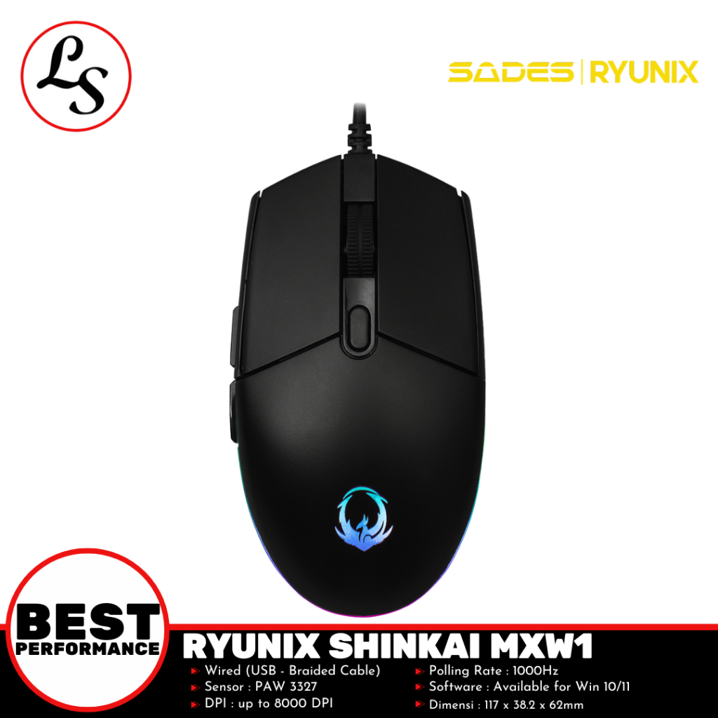 Jual RYUNIX GAMING MOUSE Shinkai MXW1 Wired | Shopee Indonesia