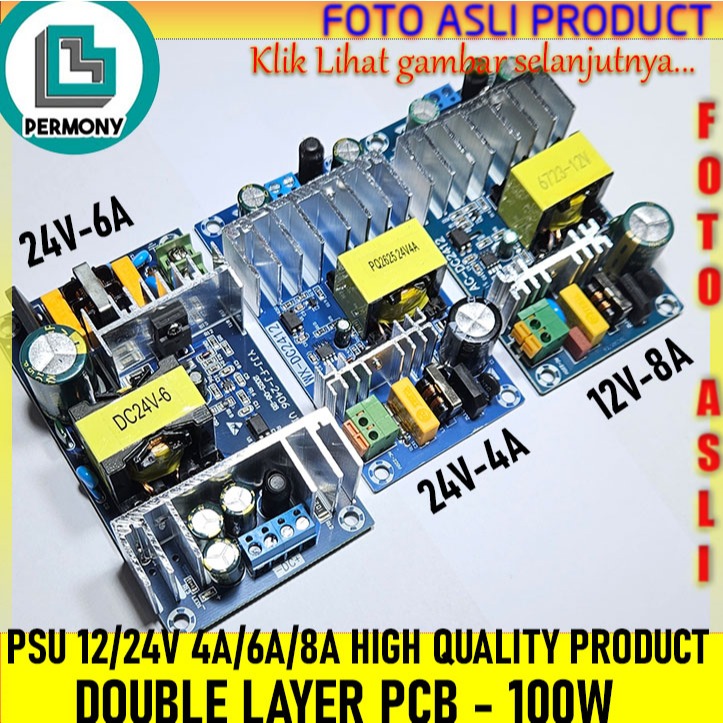 Jual Power Supply 5V 12V 24V 300mA 700mA 1A 2A 4A 8A PSU Module PCB catu daya Emi Filter double ...