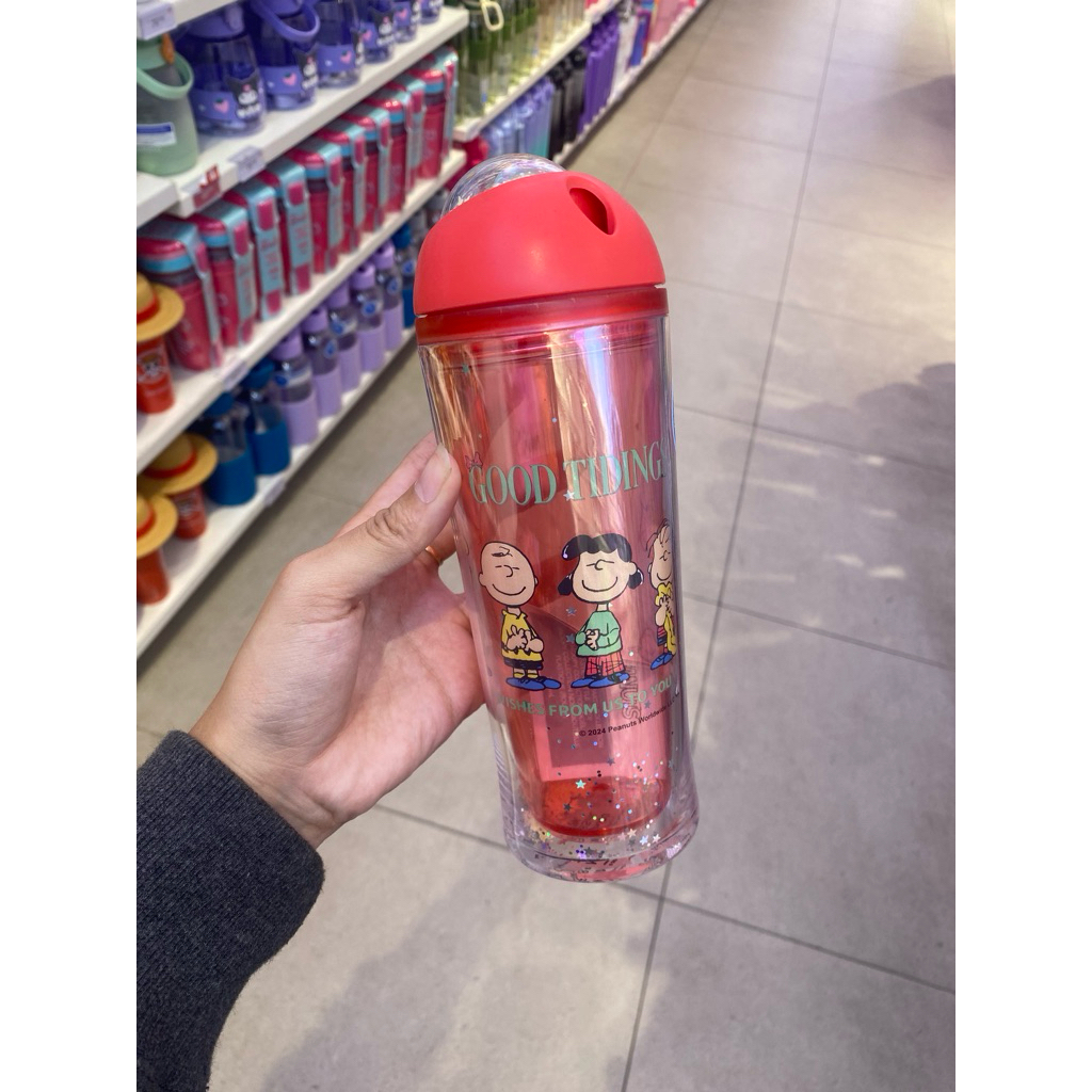 Jual Miniso x Snoopy - Christmas Party Collection Plastic Bottle 385ml ...