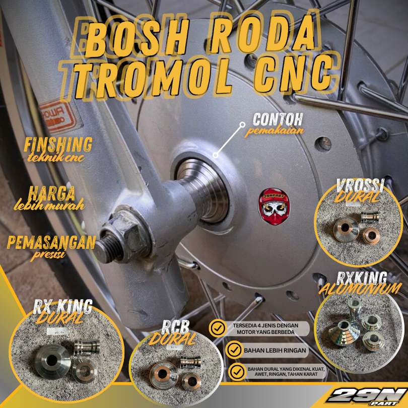 Jual Bos Bosh Roda Tromol Depan Belakang CNC Rx King Rxk Rxs YT Fullset ...