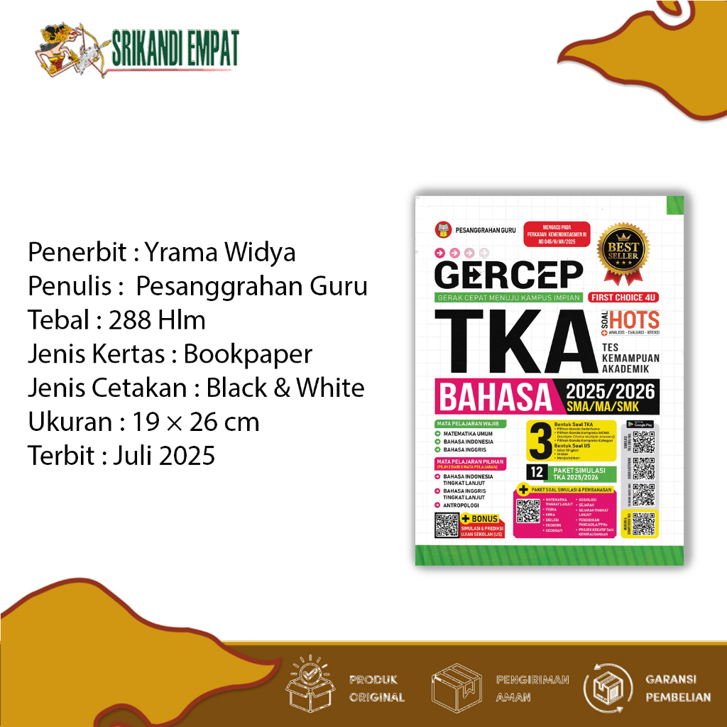 Jual Srikandi Empat - Buku Gercep TKA (Tes Kemampuan Akademik) IPA SMA ...