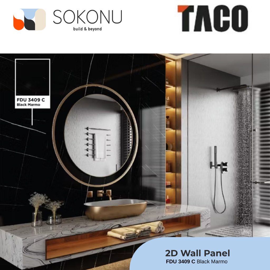 Jual TACO Fideco 2D Wall Panel Stone Series Tebal 3mm Ukuran 122cm x ...