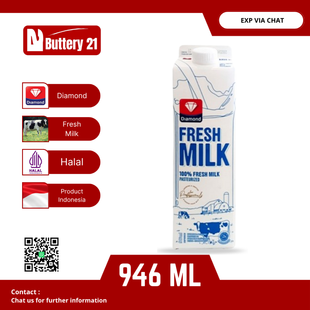 Jual DIAMOND FRESH MILK 946 ML/DIAMOND SUSU SEGAR 100%/DIAMOND FRESH MILK 1 LTR | Shopee Indonesia
