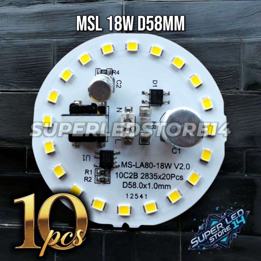 Jual 10pcs LED AC 18W KODE MSL D58mm | Shopee Indonesia