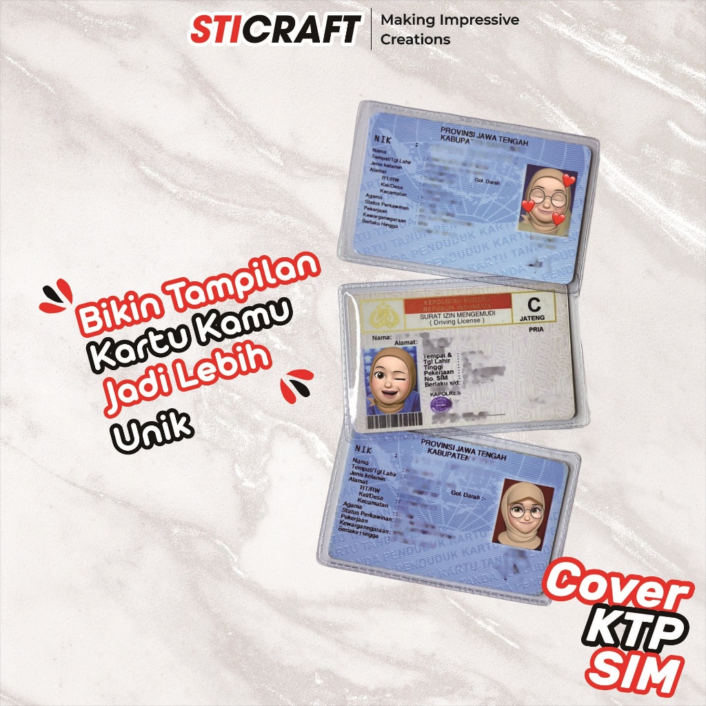 Jual Cover Kartu KTP SIM Plastik Karakter Hijab Anti Air Pelindung ...