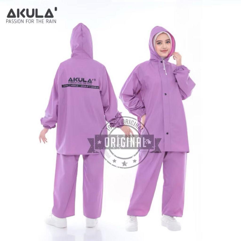 Jual AKULA Jas Hujan Setelan Dewasa Mantel Baju Celana Kain PVC 0.25 ...