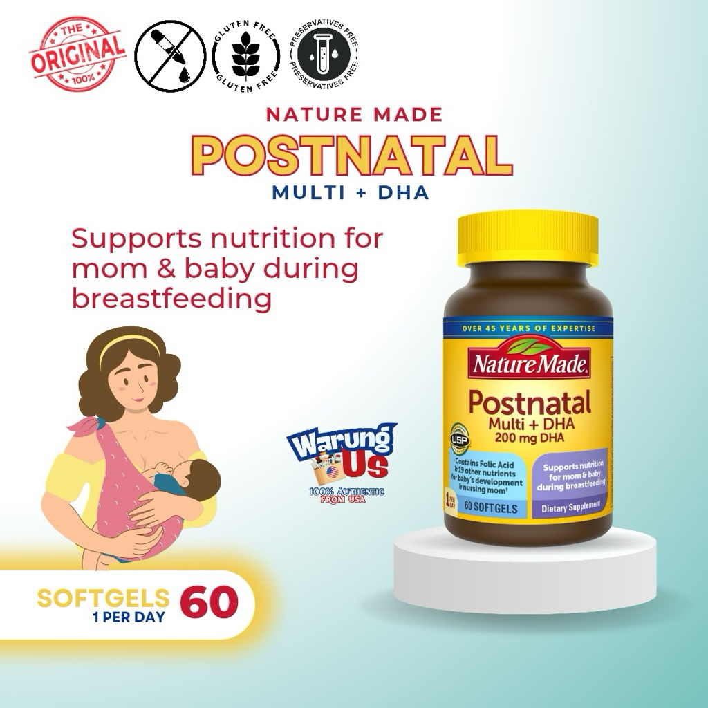 Jual Nature Made Postnatal Vitamin Menyusui (Import USA) 60softgels ...