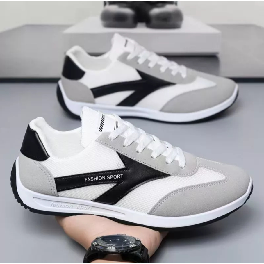 Jual SEPATU OLAHRAGA PRIA WANITA WARNA HITAM DAN PUTIH "A239.8 ...