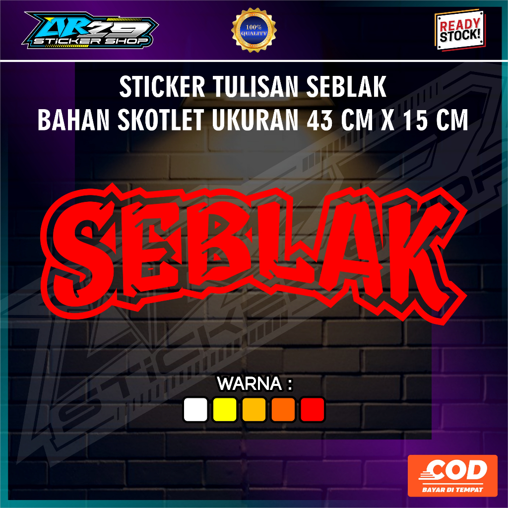 Jual STIKER TULISAN SEBLAK UKURAN 43 CM X 15 CM BAHAN SKOTLET TIDAK ...