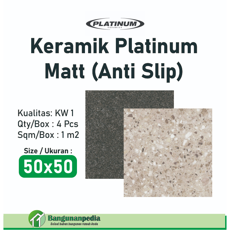 Jual Keramik Lantai Matt 50x50 Tidak Licin Anti Slip Platinum Dexter ...