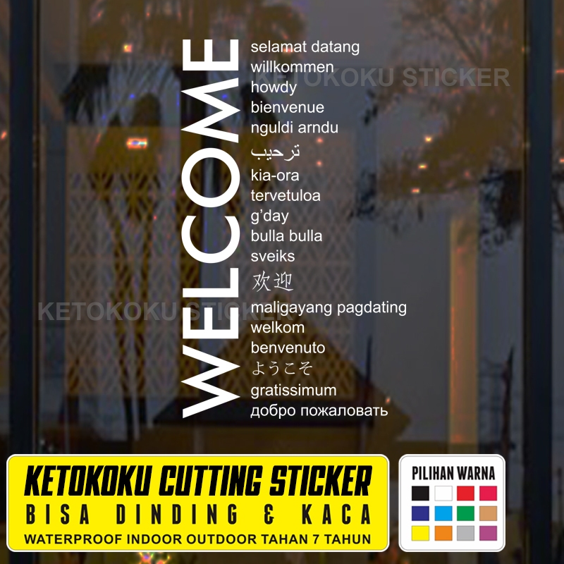 Jual Sticker Welcome Kaca dan Cafe Dinding Kantor Toko Selamat Datang ...
