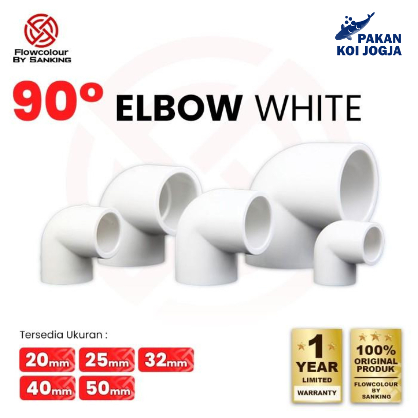 Jual Flowcolour 90 Deg Elbow Knee / Keni / L Pipe Pipa U - PVC by Sanking / San King | Shopee ...