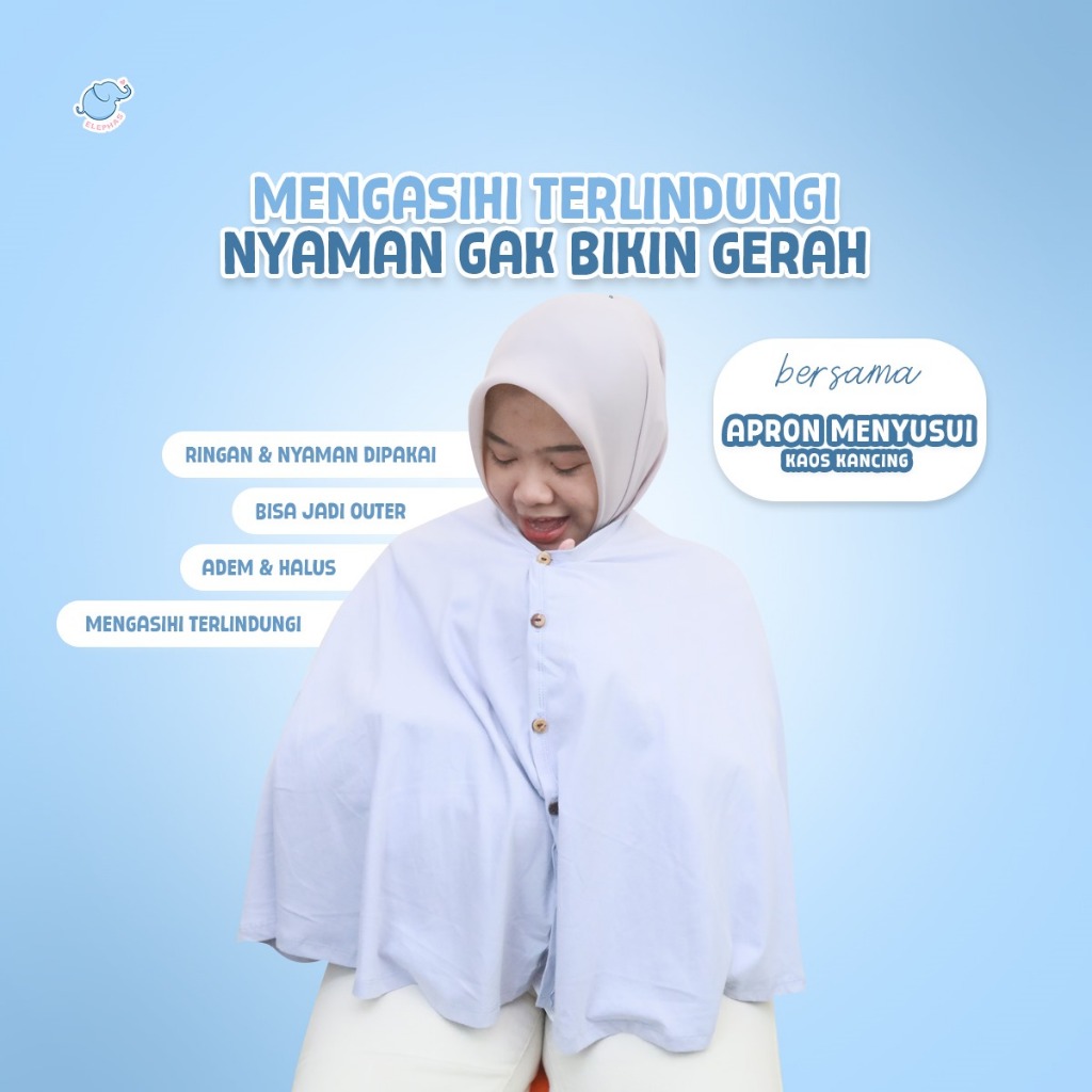 Jual Elephas Nursing Cover Premium - Apron Menyusui berbahan 100% ...