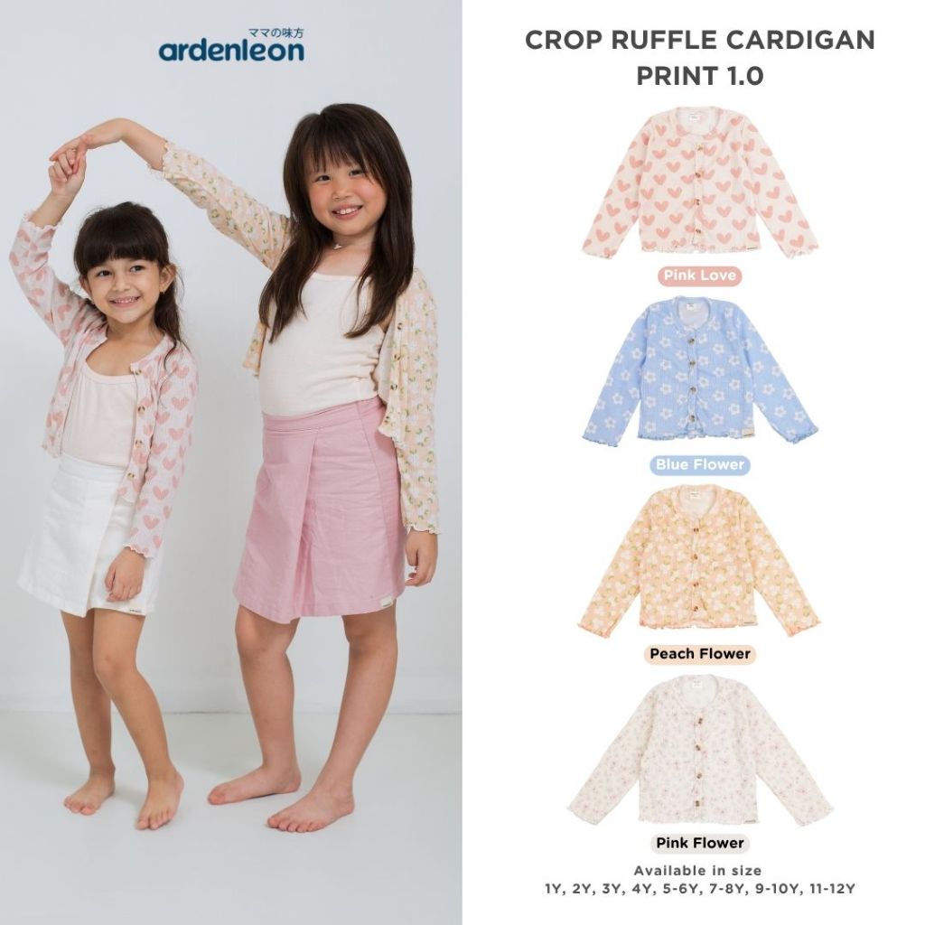 Jual ARDENLEON Atasan Cardigan Anak Perempuan Crop Ruffle Cardigan ...